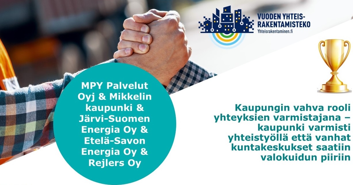 MPY Palvelut Oyj: Samarbete ger gamla kommuncentrum optisk fiber | Traficom